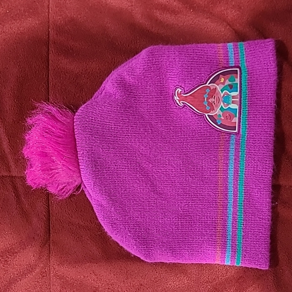 Dreamworks | Accessories | Trolls Poppy Dreamworks Pink Beanie Fuzzy ...